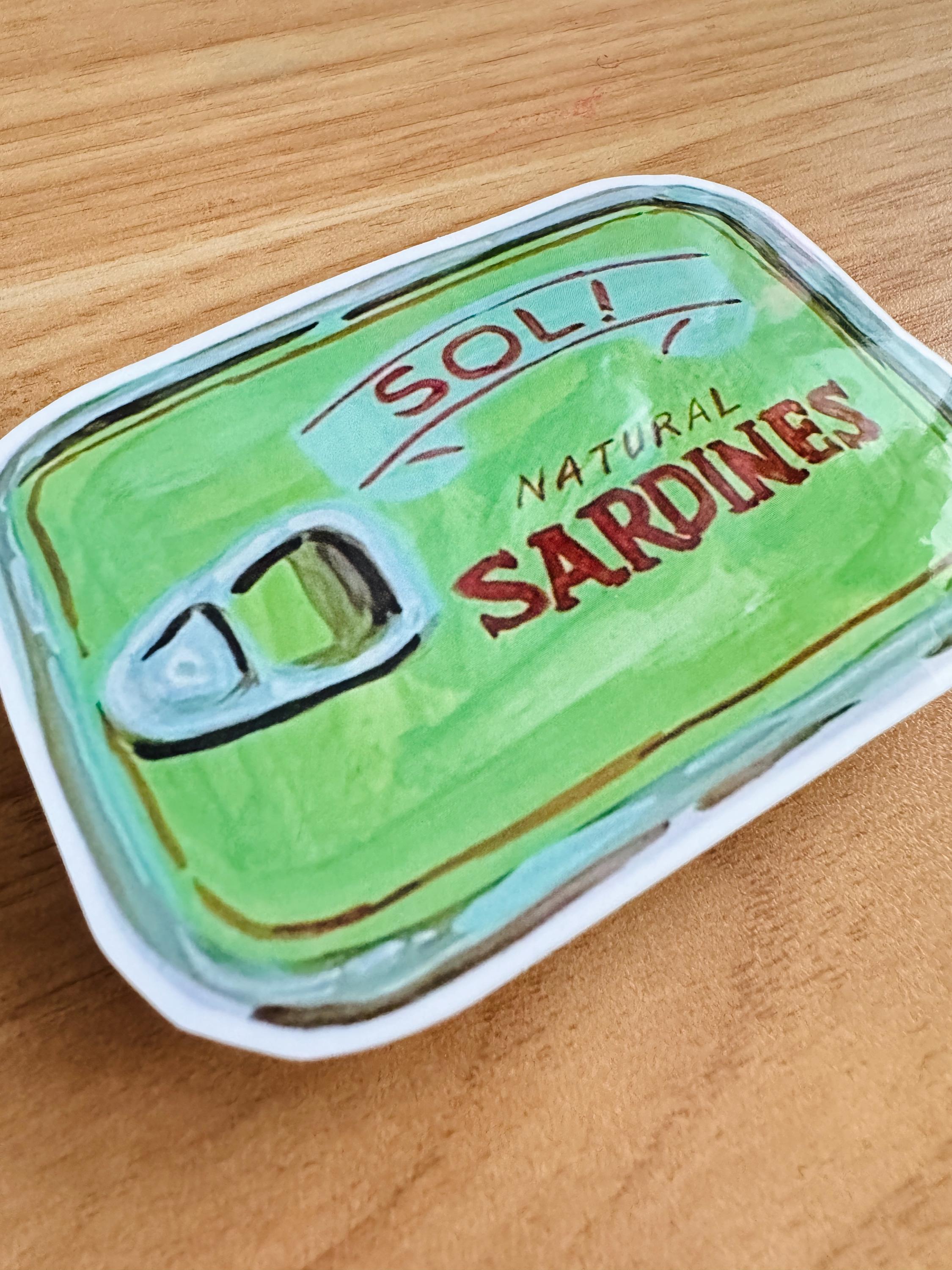 Sardine Can Sticker | Artist Painting Illustration Decal | Tinned Fish ...
