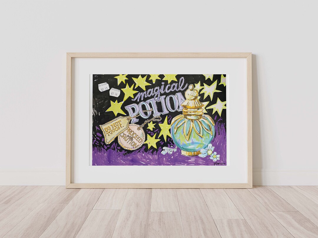 Magic Potion Illustrated Poster | Witch Spooky Magic Sparkles - Etsy