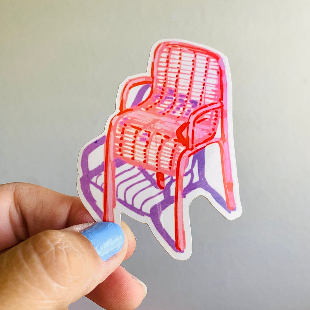 Vintage Chair | Vinyl Sticker Decal | Waterproof Weatherproof | Red ...