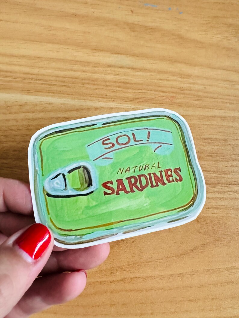 Sardine Can Sticker | Artist Painting Illustration Decal | Tinned Fish ...