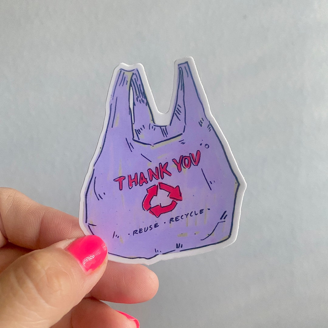 Purple Recycle Grocery Bag Icon | 3" Sticker Decal | Grocery Shopper ...