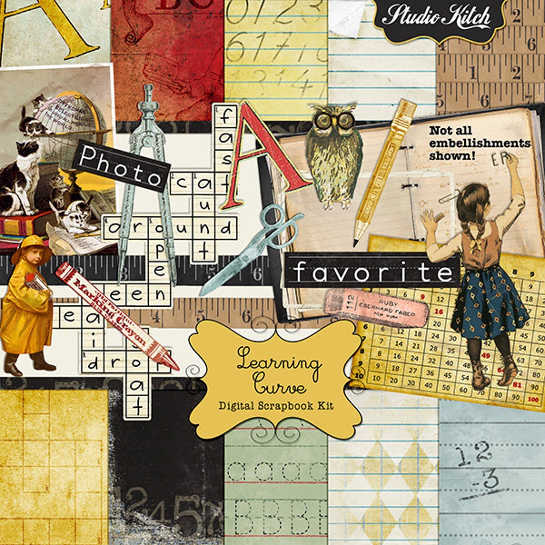Learning Curve Digital Scrapbooking Kit - Vintage School Children ...