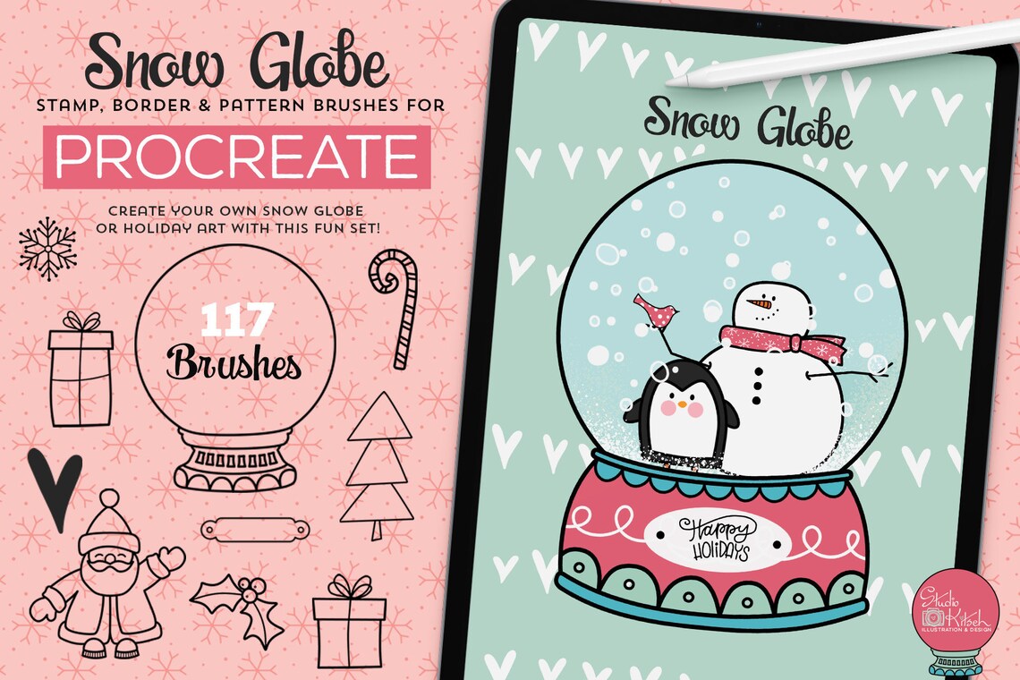 Snow Globe Procreate Brushes Ipad Christmas Digital | Etsy