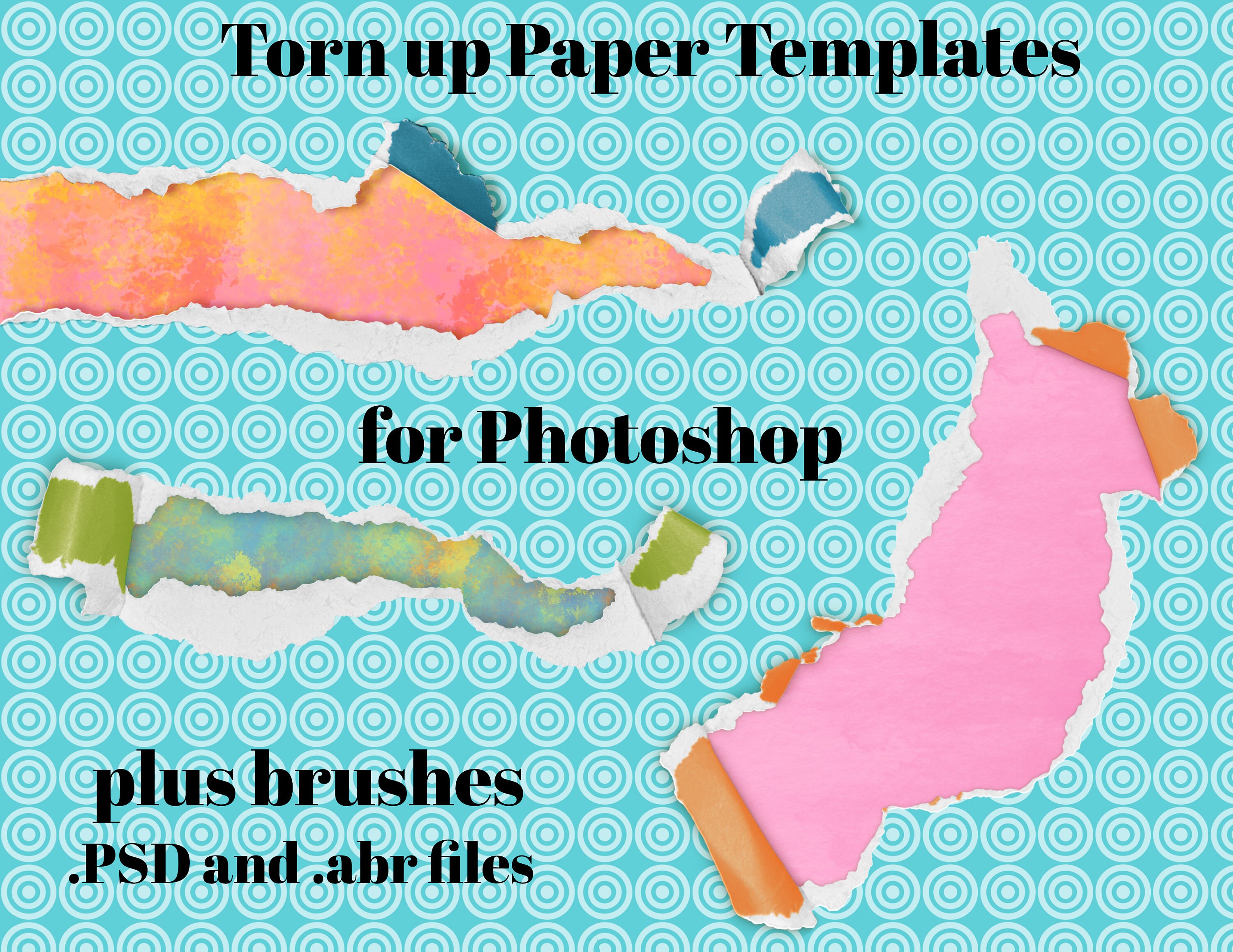 Torn up Paper Templates for PS Curled Paper PS Brushes Textured Pdf ...