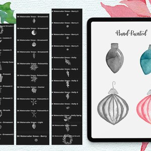 Procreate Watercolor Christmas Brush Stamps, iPad Pro, INSTANT DOWNLOAD ...