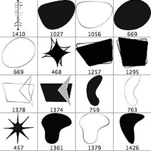 1950's Retro Shapes Digital Clip-art + Png, .abr, Psd, Digital Stamps ...