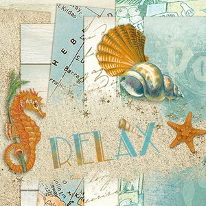 Vintage Summer Digital Scrapbooking Kit Holiday Vacation | Etsy