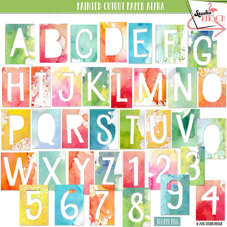 Watercolor Cutout Alphabet Collage Art Journaling PNG - Etsy