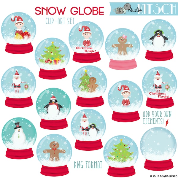 Snow Globes Clipart - Etsy