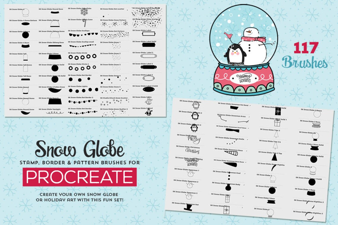 Snow Globe Procreate Brushes Ipad Christmas Digital | Etsy