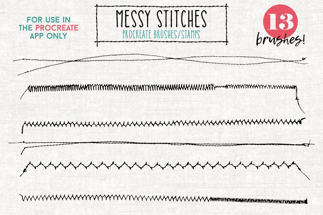 Procreate Messy Stitches Stamp Brushes | These Are STAMP Brushes ...