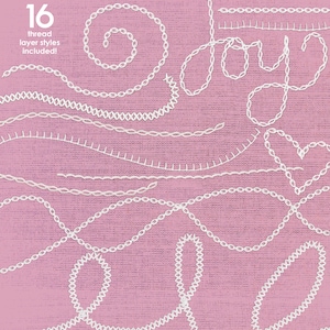 Stitching Brushes for Photoshop | Thread Layer Styles | Hand-stitches ...