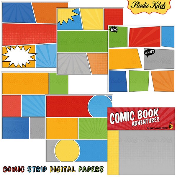 Comic Book Templates Comic Strip Superhero Cartoon Story | Etsy