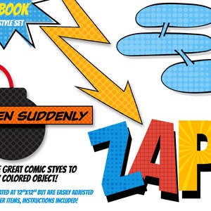 Comic Book Layer Styles, Photoshop, Photoshop Elements, INSTANT ...