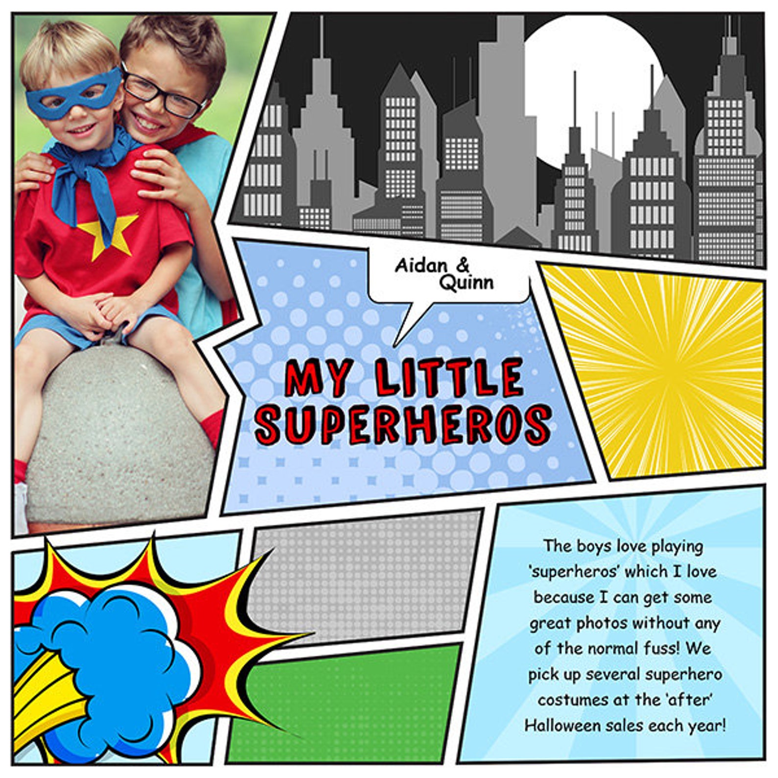 Comic Book Digital Papers, Scrapbooking, Digital Scrapbooking, INSTANT ...