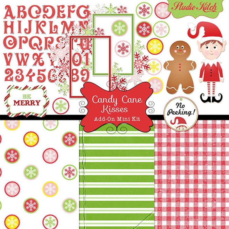 Christmas Clip-art & Digital Paper set Santa Holiday CU | Etsy