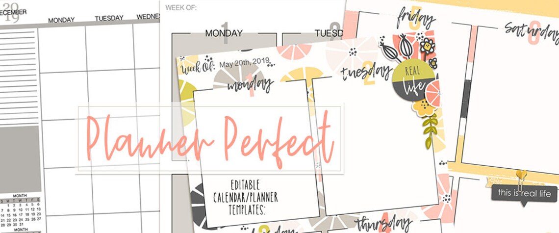 Planner Pages Editable Templates Printable 8.5x11 Calendar - Etsy