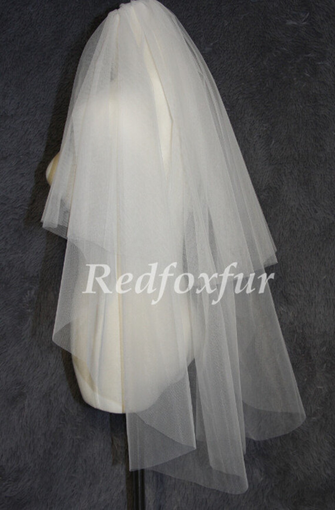 White Ivory Bridal Veilminimalist Design Veilveil Comb2tier | Etsy