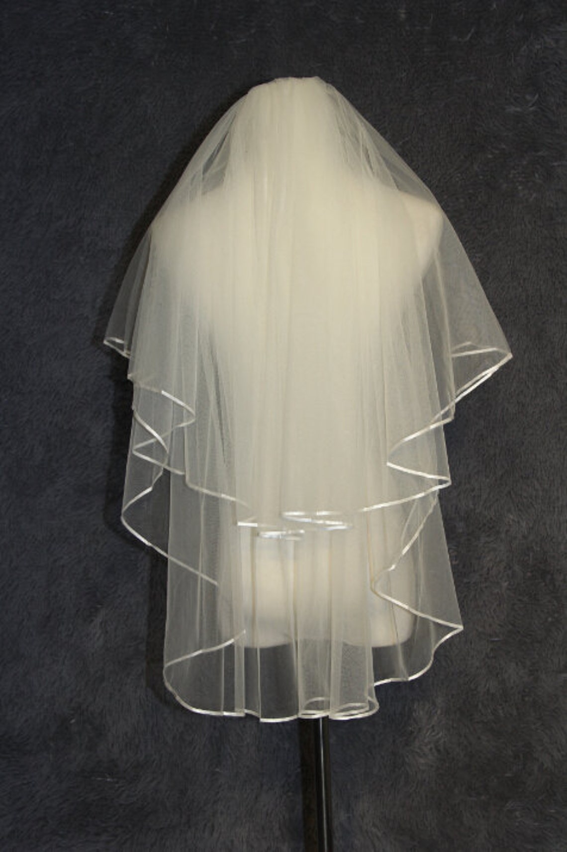 Minimalist Design Veil2tier Veilribbon Edgewedding - Etsy
