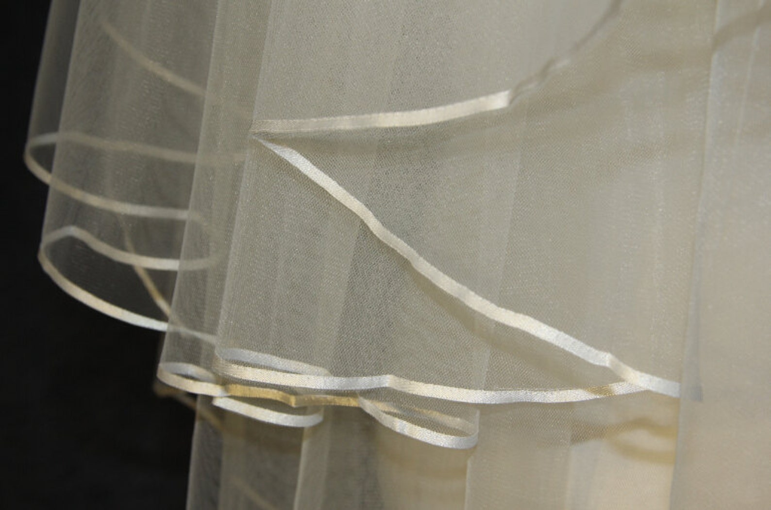 Minimalist Design Veil2tier Veilribbon Edgewedding - Etsy