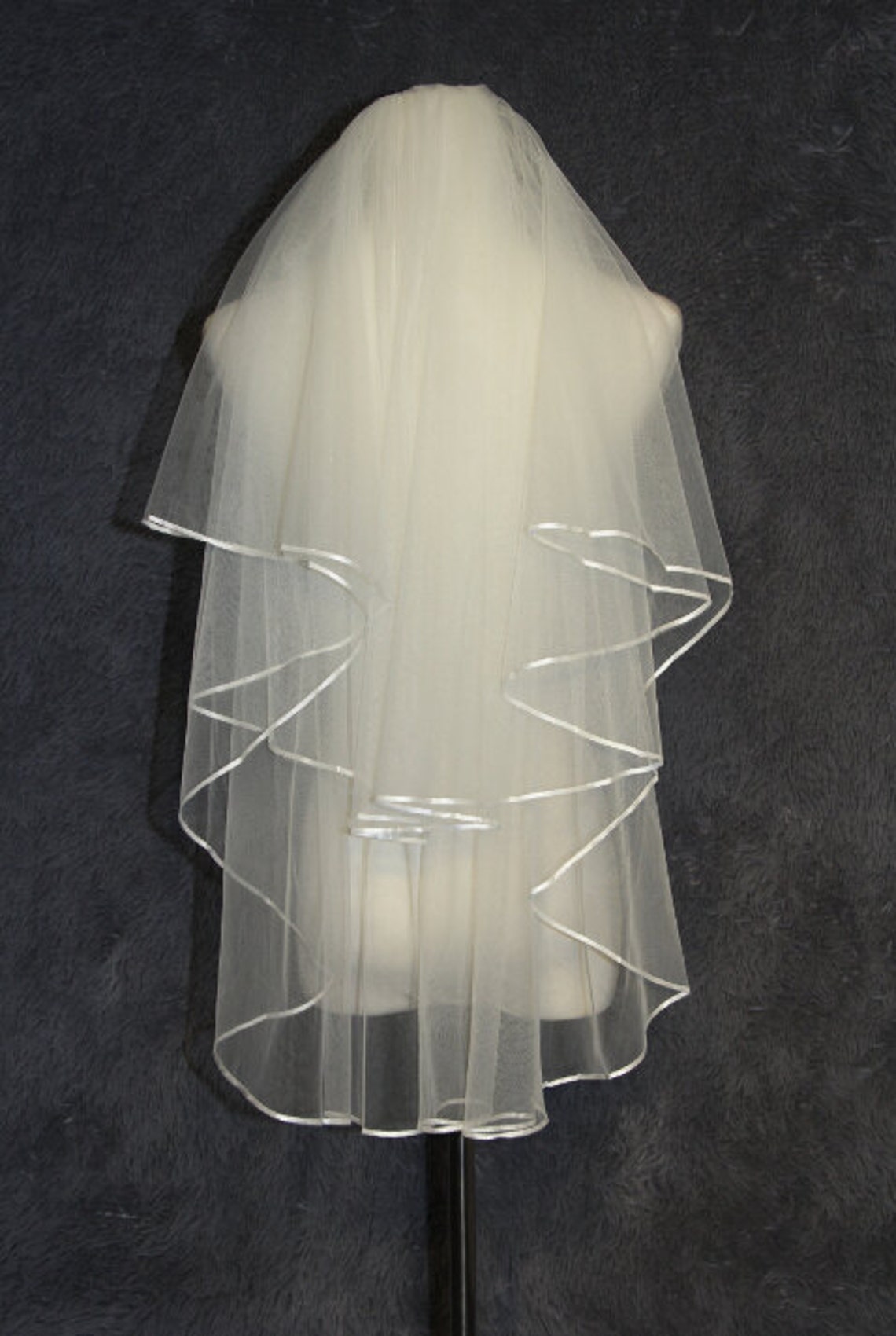 Minimalist Design Veil2tier Veilribbon Edgewedding - Etsy
