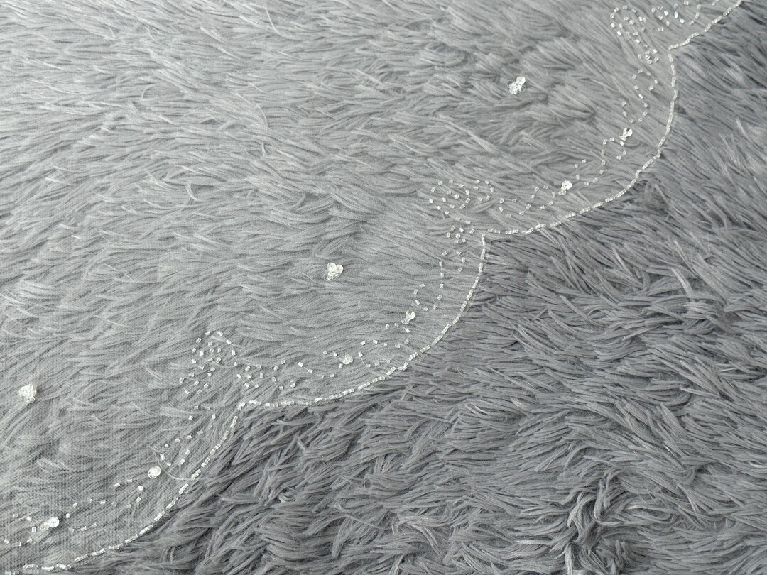 Crystal Edge Veil,ivory Bridal Veil,chapel Length Veil.double Layered ...