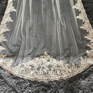 Simple Lace Veil,118 Inches Cathedral Veil,wedding Lace Applique Veil ...