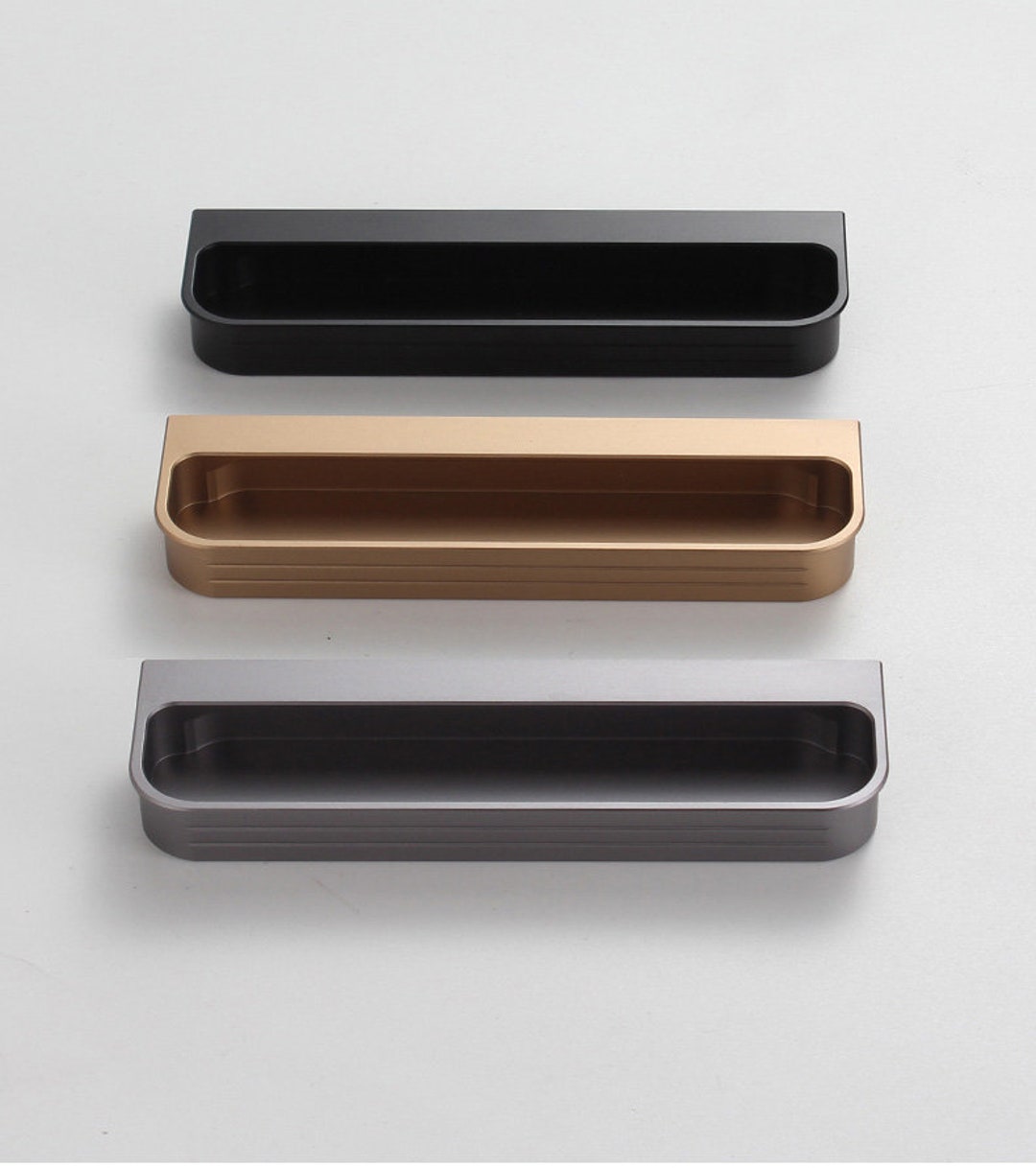 Slotted Pull Handle Cabinet Door Drawer Hidden Pull Handle Wardrobe ...