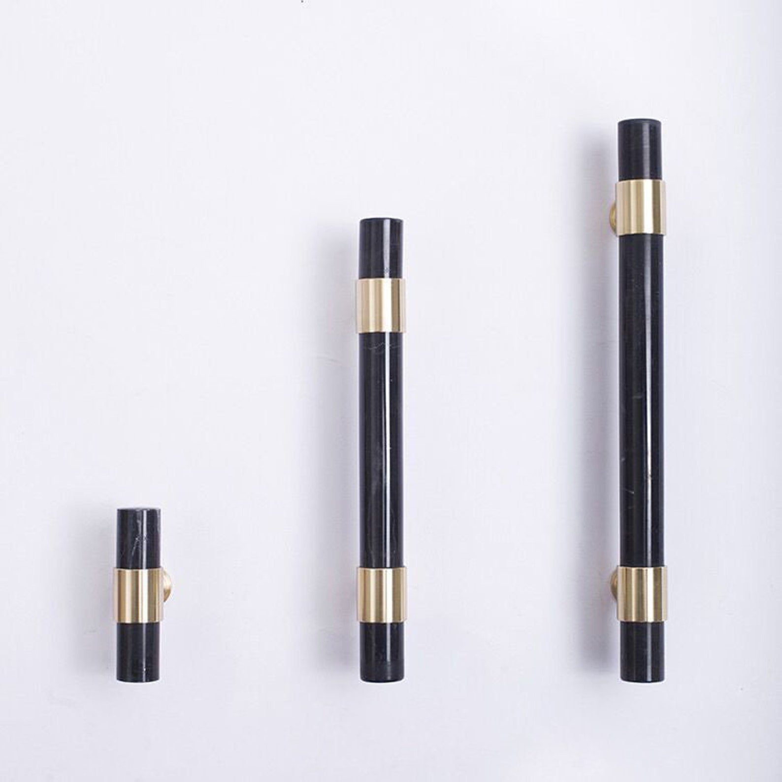 Modern Black Marble Brass Door Pull Handle Wardrobe Pull Handle Cabinet ...