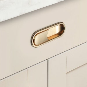 Recessed Slotted Cabinets Door Drawer Pull Handle Black Gold Pull ...