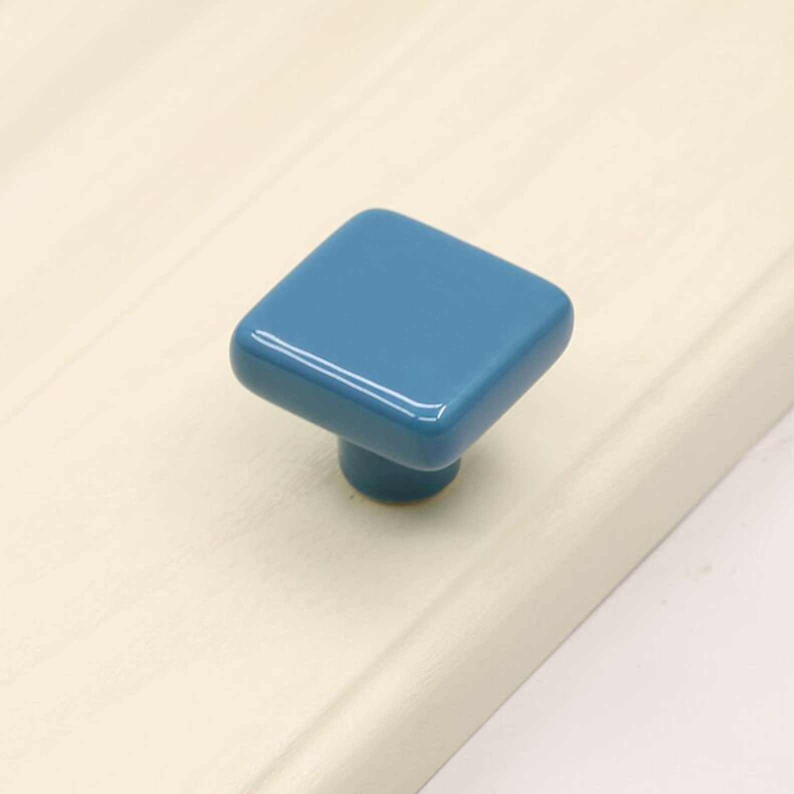 Colored Ceramic Cabinet Door Knob Simple Cabinet Wardrobe Drawer Square ...