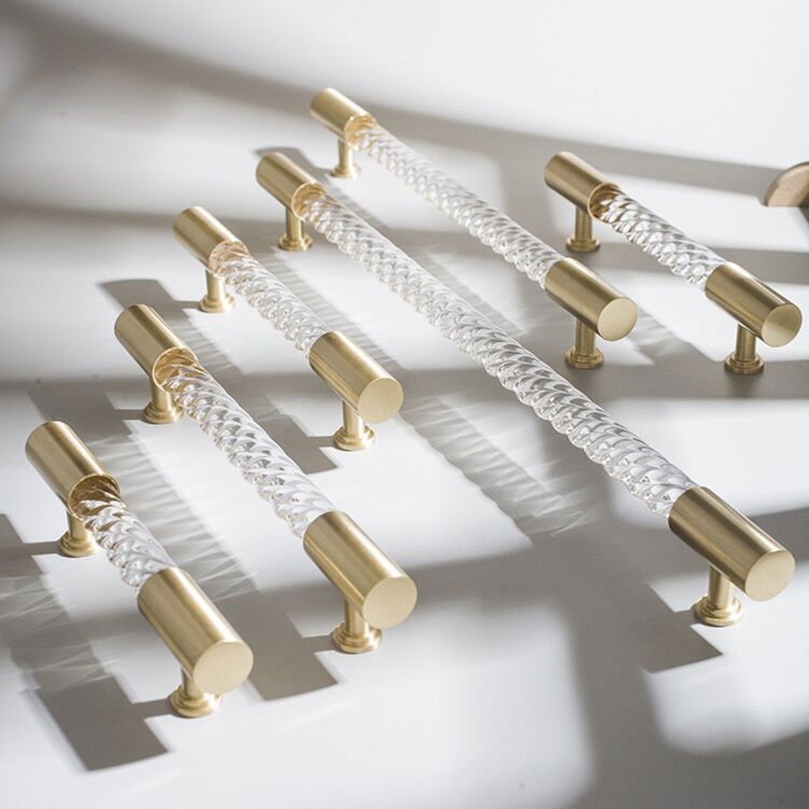 Modern Acrylic Brass Pull Handle Wardrobe Pull Handle Door - Etsy