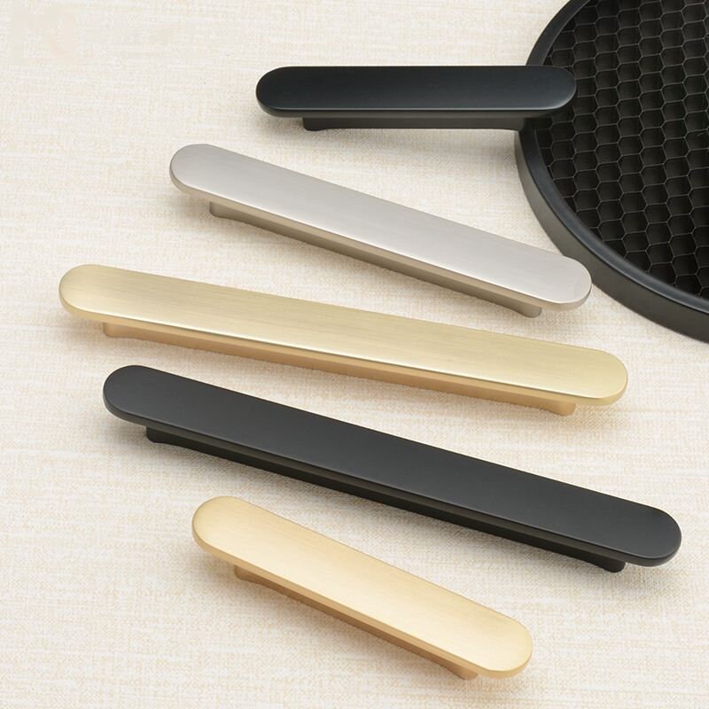 Modern Simple Black Wardrobe Pull Handle Brass Color Drawer | Etsy