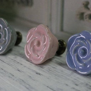 Ceramic Roses Knob Dresser Knob Drawer Knob Cabinet Knob - Etsy