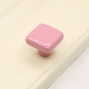 Colored Ceramic Cabinet Door Knob Simple Cabinet Wardrobe Drawer Square ...