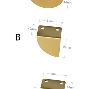 Door Pull Handle Gold Light Luxury Brass Nordic Modern Wardrobe Drawer ...