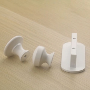 Simple Matte White Wardrobe Door Pull Handle Drawer Round Aluminum ...