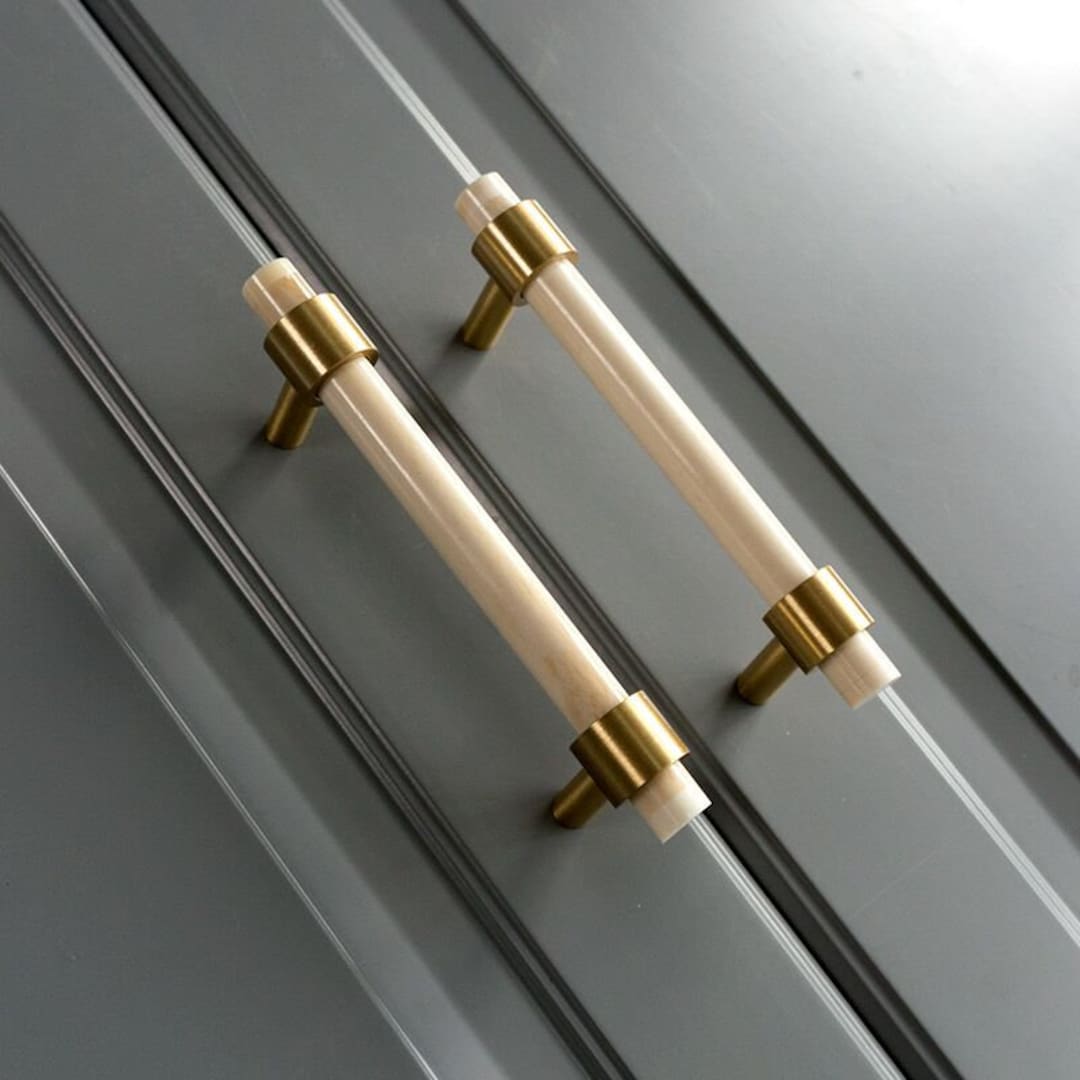 American Nordic Retro Cow Bone Brass Wardrobe Door Cabinet Drawer Door ...