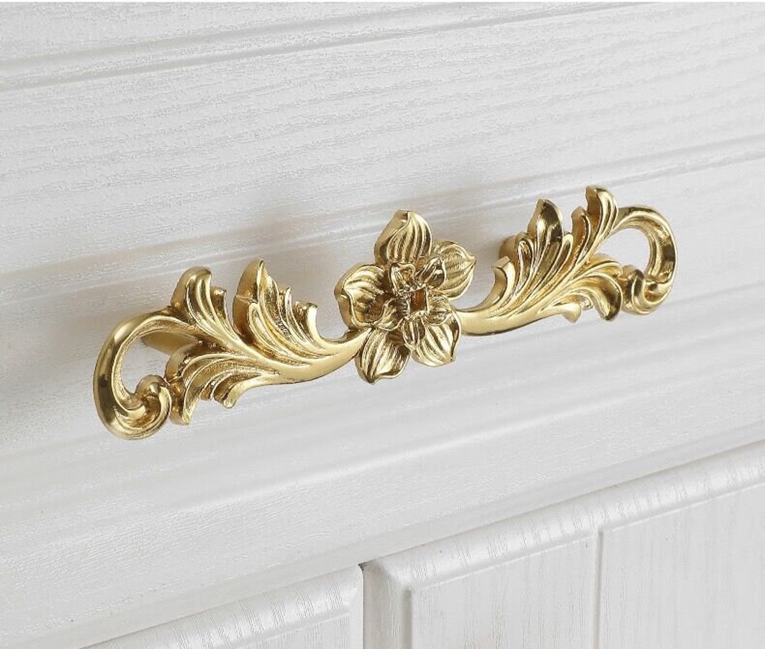 Nordic Light Luxury Brass Pull Handle Gold Wardrobe Door Drawer ...
