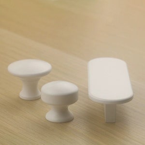 Simple Matte White Wardrobe Door Pull Handle Drawer Round Aluminum ...