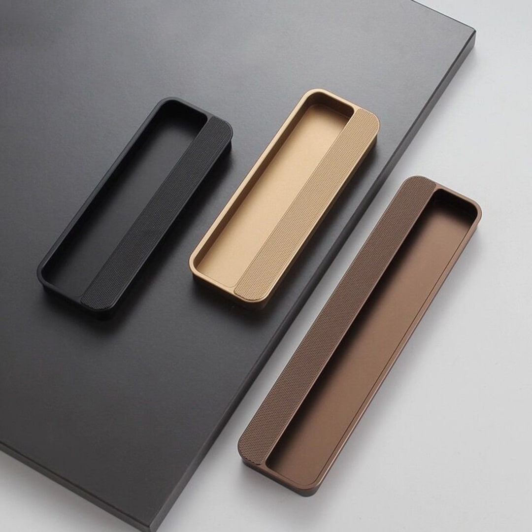 Modern Solid Invisible Concealed Embedded Pull Handle Drawer Closet ...