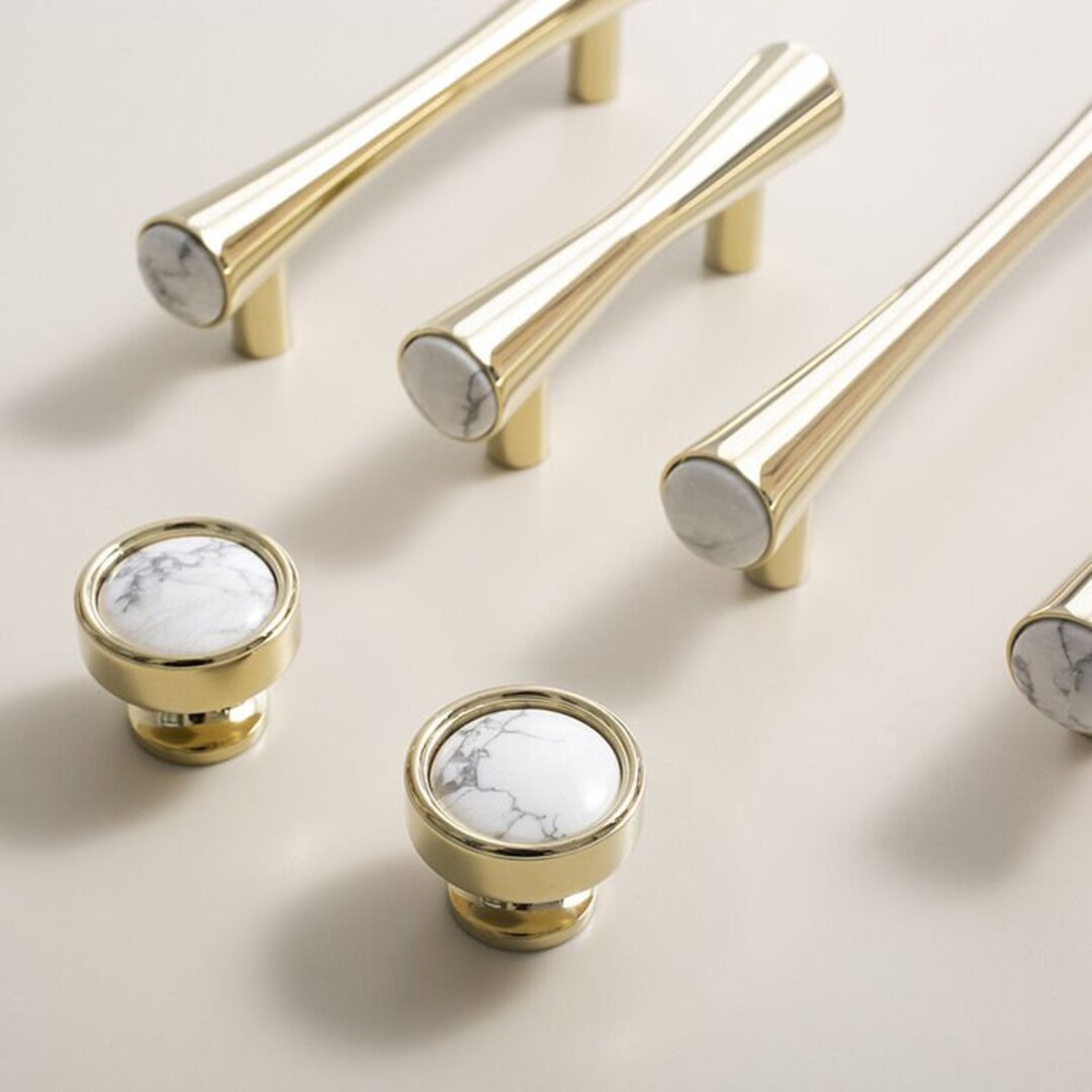 French Light Luxury Bright Gold Cabinet Door Pull Handle - Etsy