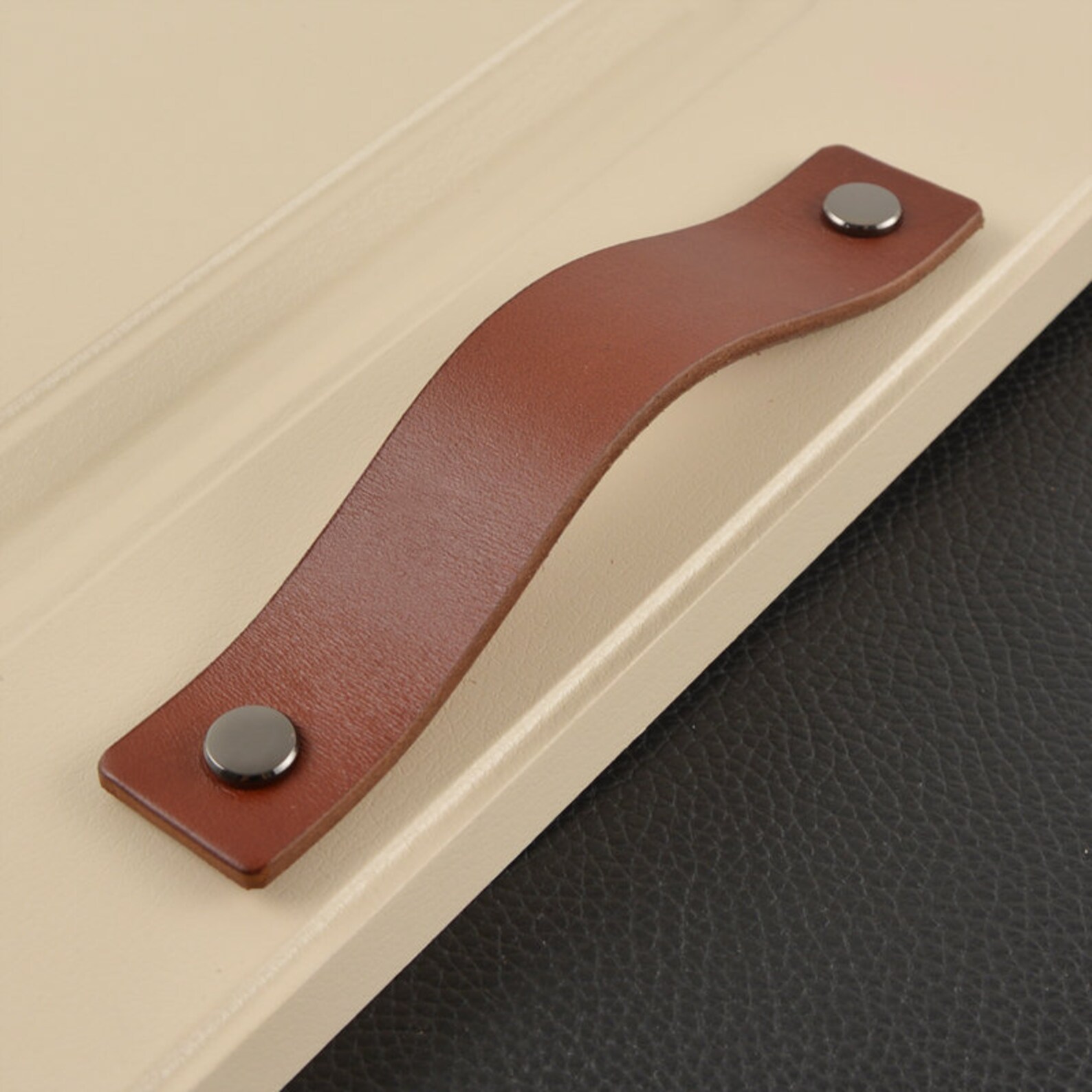 Nordic Modern Simple Genuine Leather Pull Handle Dresser Pull - Etsy