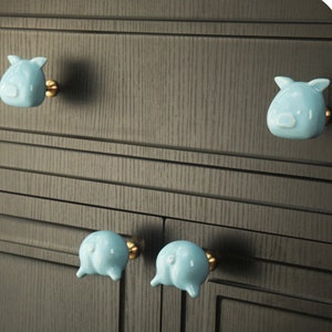 Wardrobe Door Knob Cute Color Cartoon Creative Drawer Ceramic Brass ...