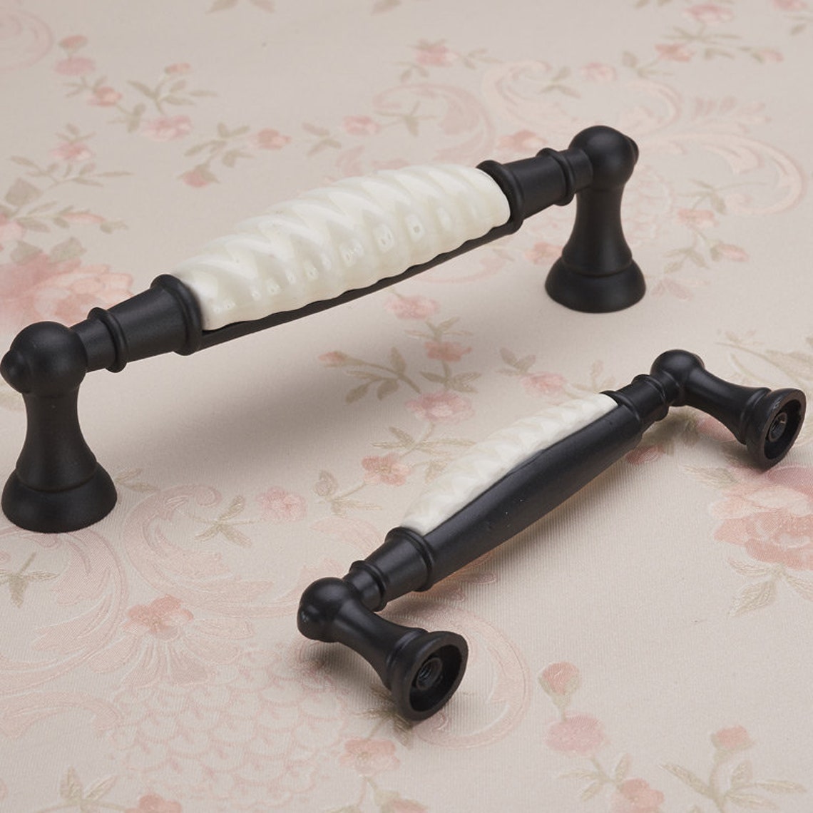 Modern Black White Ceramic Pull Handle Cabinet Door Pull - Etsy