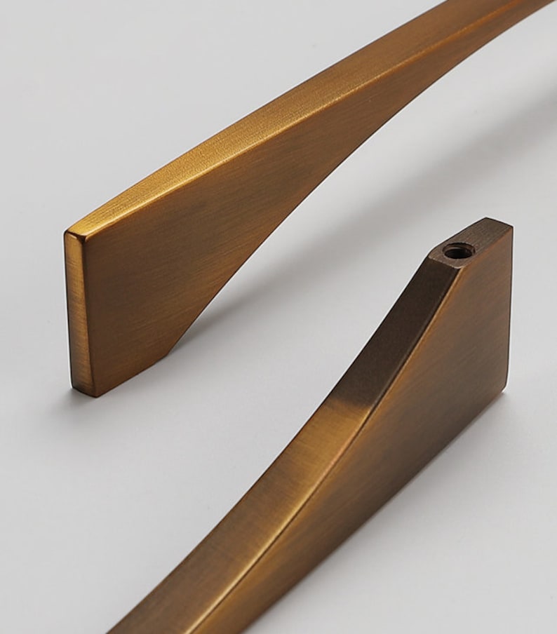 Yellow Bronze Cabinet Door Pull Handle Modern Cabinet Solid | Etsy