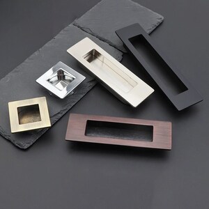 Modern Solid Invisible Concealed Embedded Concealed Pull Handle Drawer ...