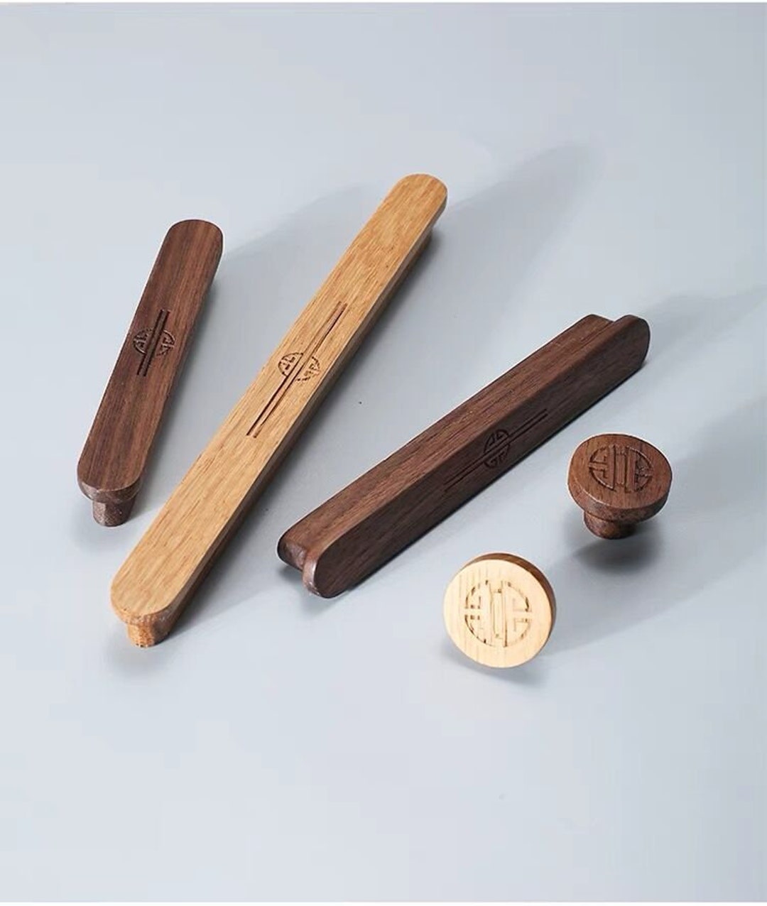 New Chinese Style Log Drawer Pull Handle Nordic Style Wooden - Etsy