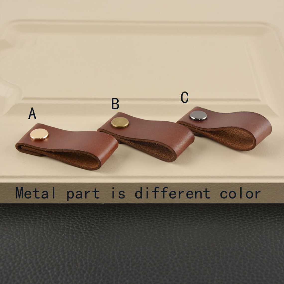 Nordic Modern Simple Genuine Leather Pull Handle Dresser Pull - Etsy