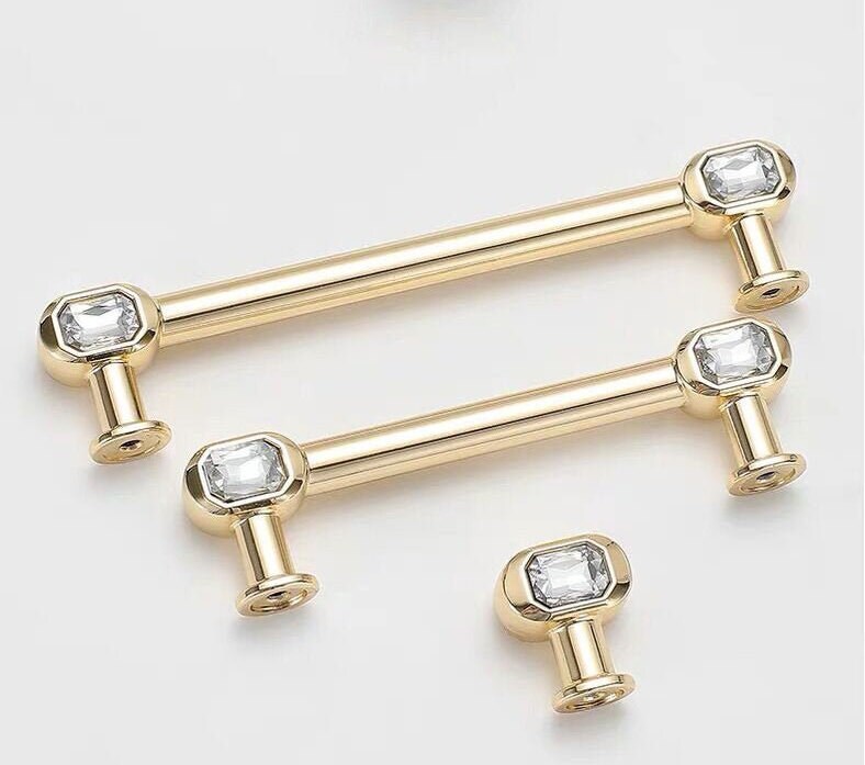 Modern Simple Crystal Wardrobe Pull Handles Dresser Pull | Etsy